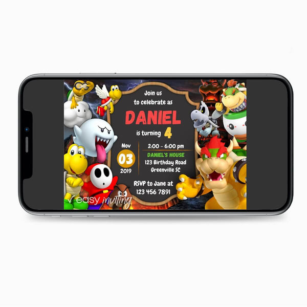 Bowser Birthday Invitation – Easy Inviting