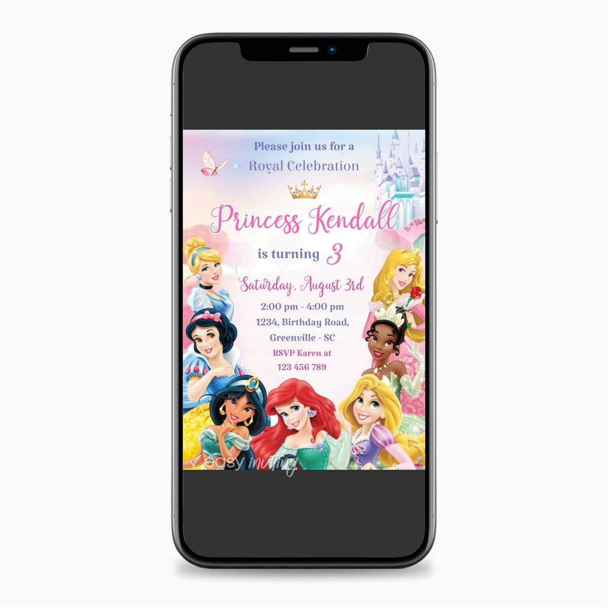 Disney Princesses Birthday Invitation – Easy Inviting