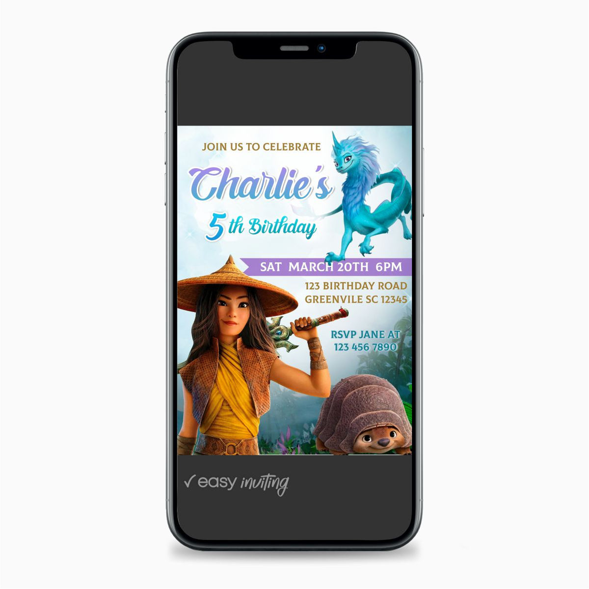 Raya and the Last Dragon Birthday Invitation – Easy Inviting