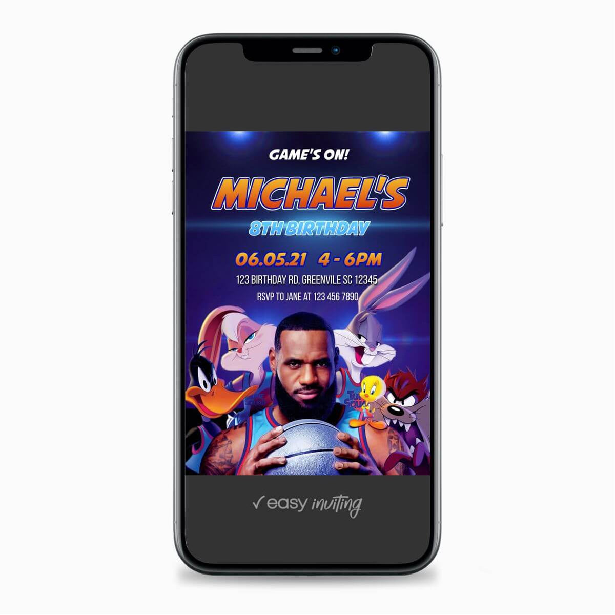 Space Jam Birthday Invitation – Easy Inviting