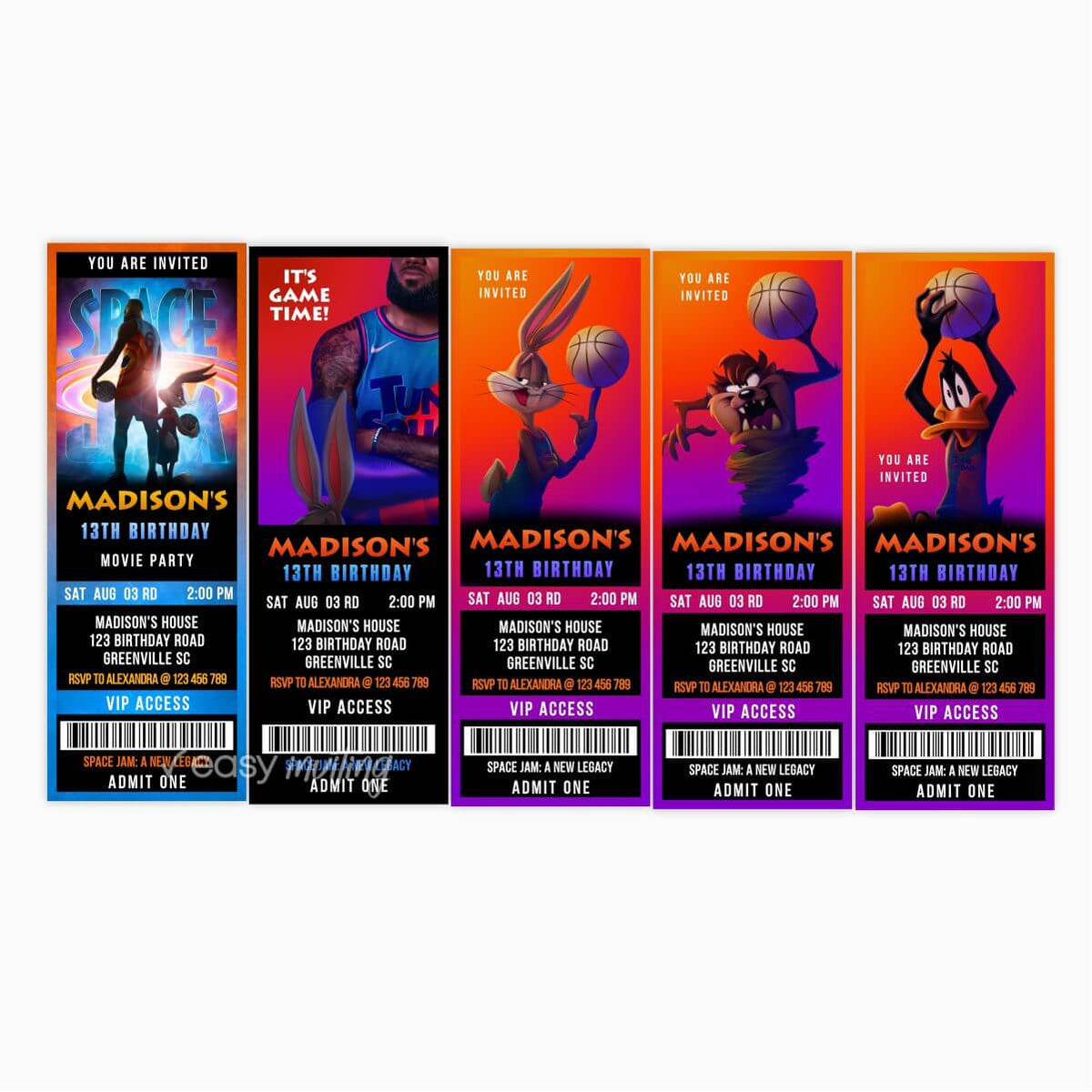 Space Jam: A New Legacy Ticket Invitation – Easy Inviting