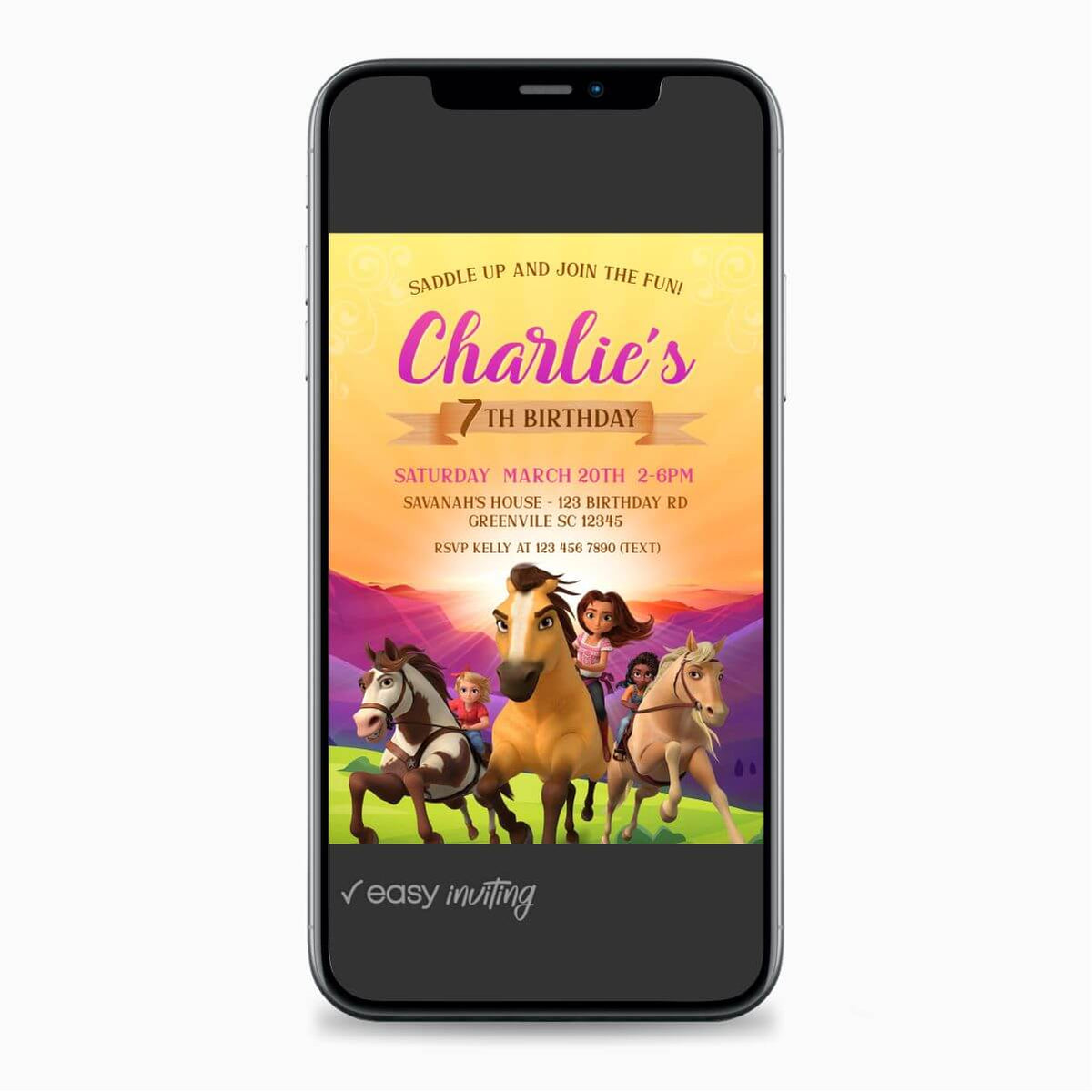 Spirit Untamed Birthday Invitation – Easy Inviting