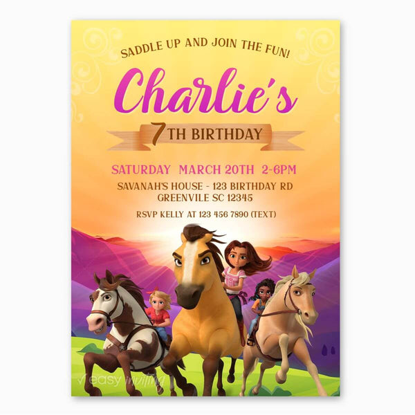 Spirit Untamed Birthday Invitation – Easy Inviting