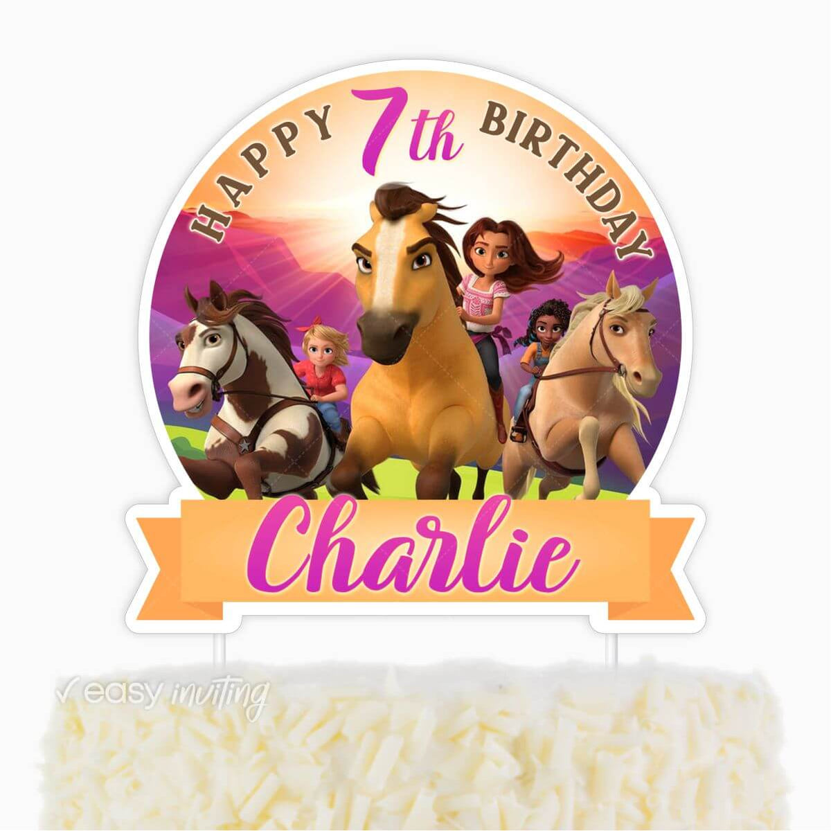 Spirit Untamed Cake Topper - Easy Inviting