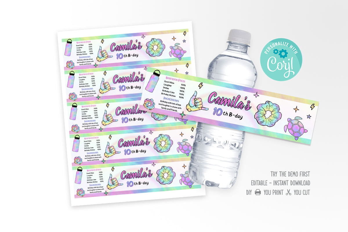 VSCO Girl Water Bottle Lable – Easy Inviting